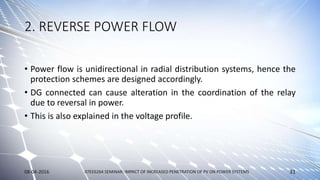 Impact of high level penetration of photovoltaics on Power system | PPTX