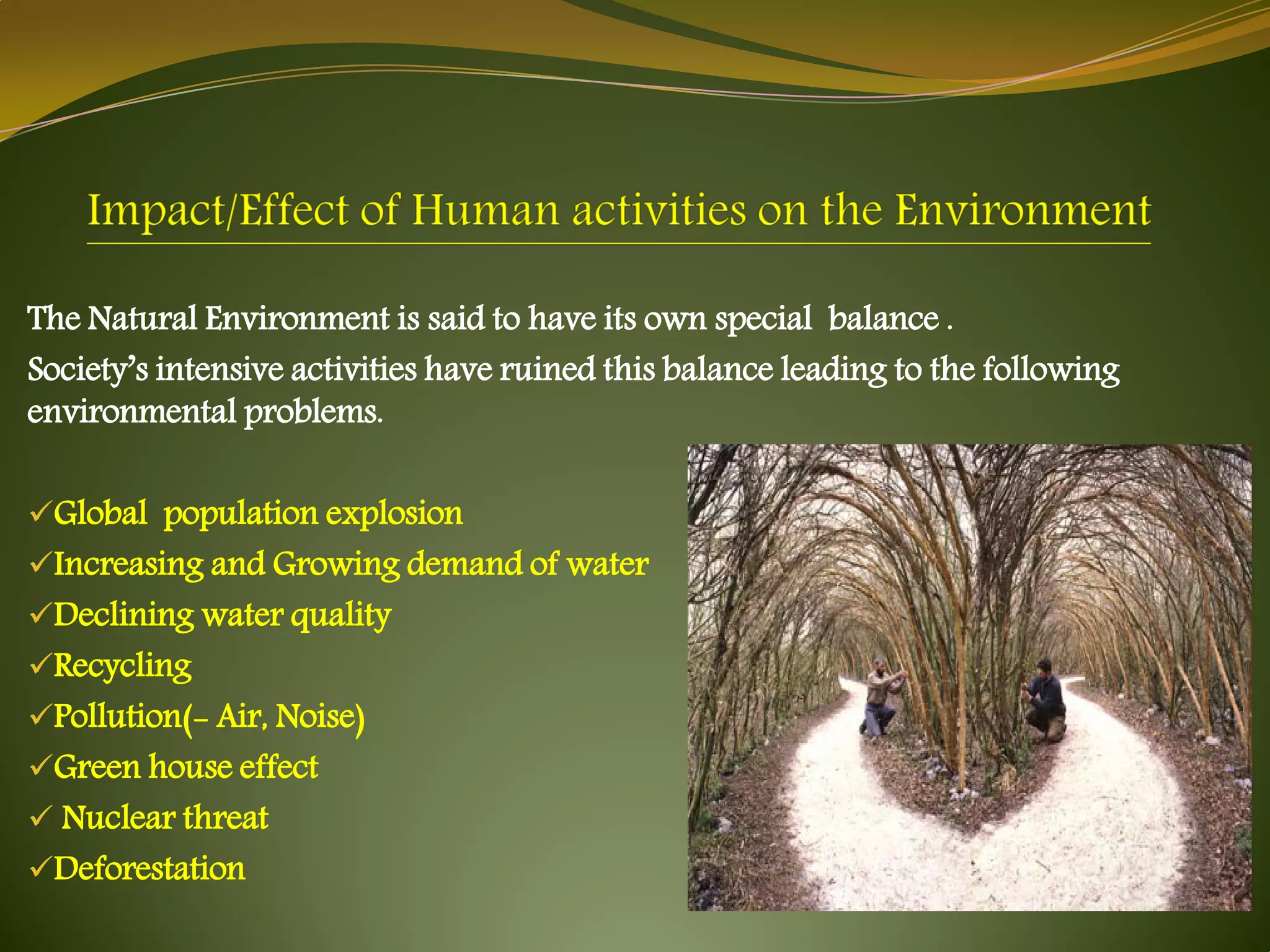 Impact of human activities on Environment | PDF | Environmental ...
