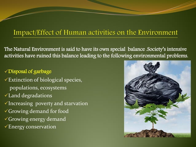 Impact of human activities on Environment | PDF | Environmental ...