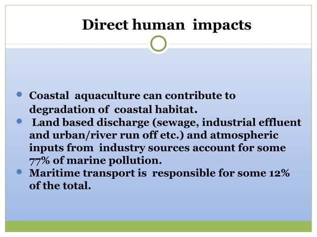 Impact of human activities on global marine environment | PPT ...