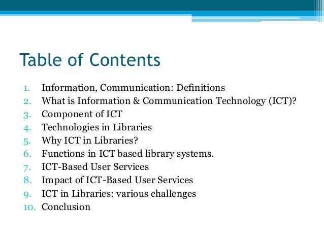 Impact of ICT on libraries