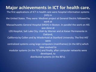 Impact of ict on medicine | PPTX
