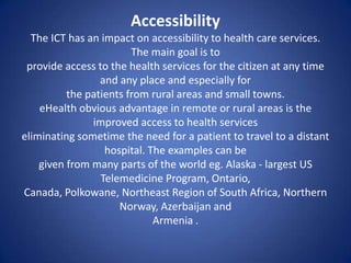 Impact of ict on medicine | PPTX