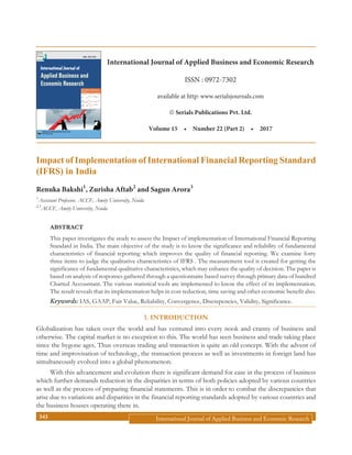 Impact of implementation of international financial reporting standard ...