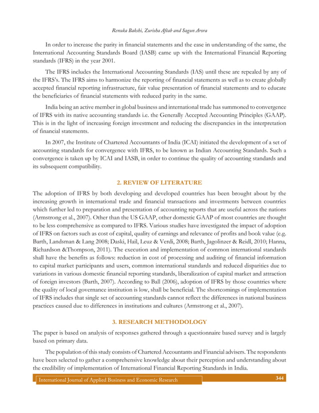 Impact of implementation of international financial reporting standard (ifrs) in india | PDF