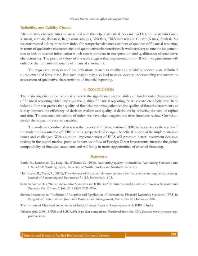 Impact of implementation of international financial reporting standard (ifrs) in india | PDF