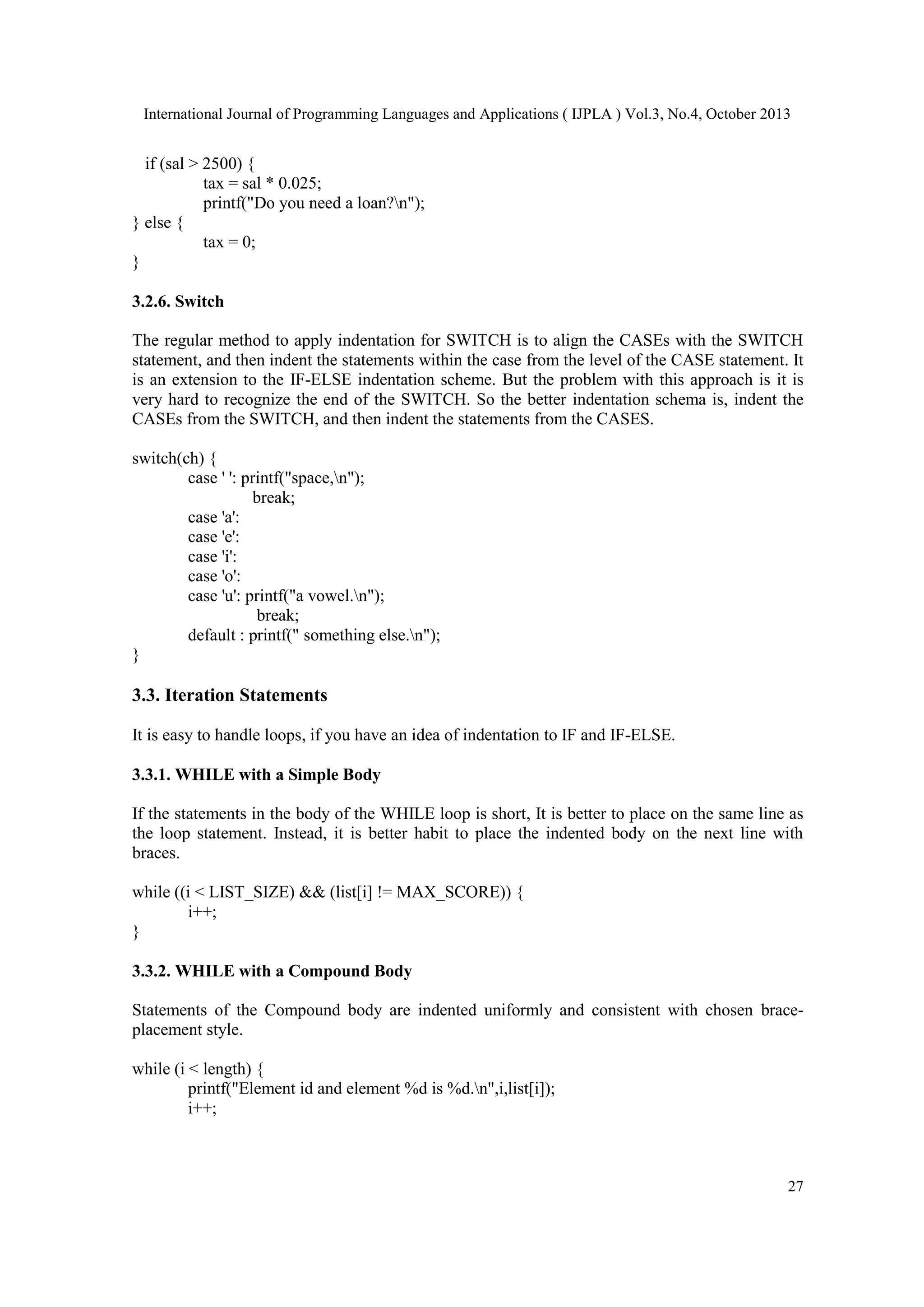 Impact of indentation in programming | PDF