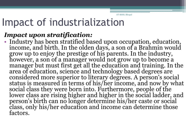 Impact of industrialization and urbanization on social life of workers ...