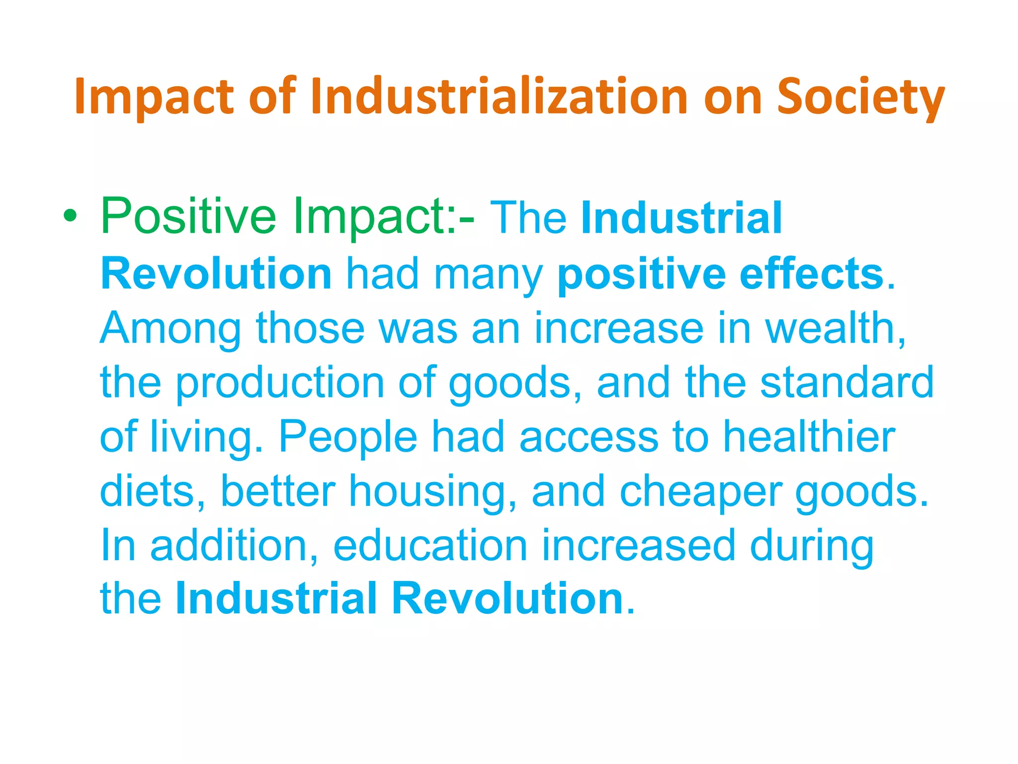Impact of industrialization on society | PDF