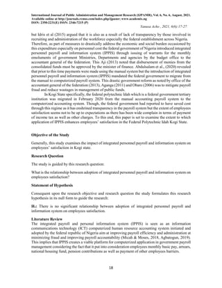 Impact of integrated personnel payroll information system on employees ...