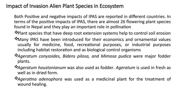 Impact of invasion of alien plant species on ppt.pptx