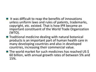 Impact of ipr in biological research in india | PPTX