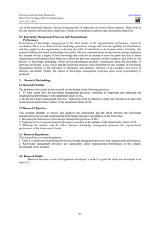 Impact of knowledge management processes on organizational performance ...