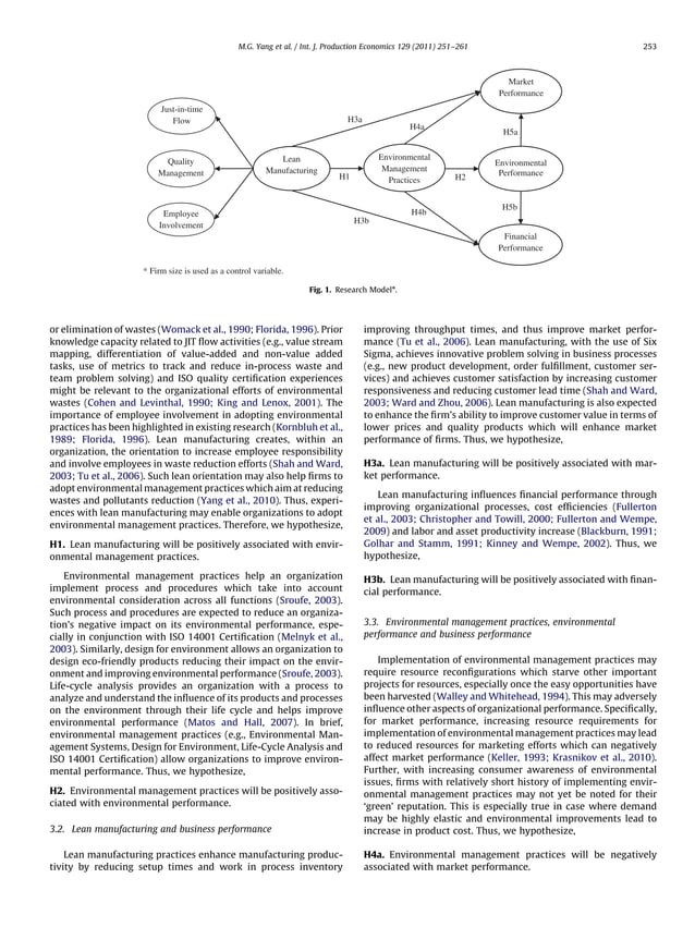 Impact of lean manufacturing and environmental management on business | PDF