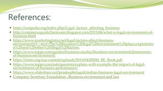 Impact of legal factors on the business environment | PPTX