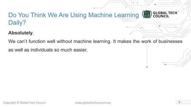 Impact of machine learning in our daily lives | PPT