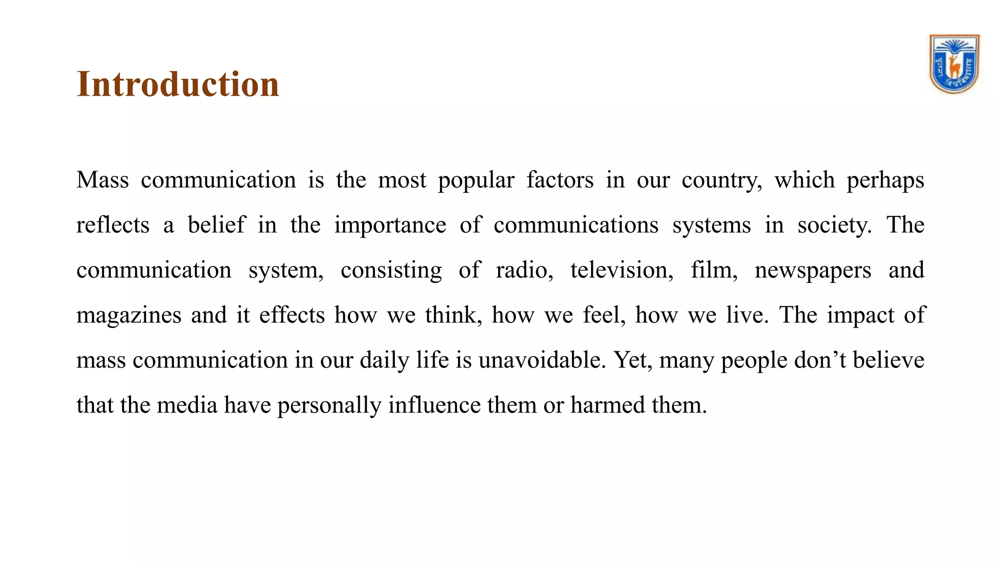 Impact of mass communication in bangladesh | PPTX