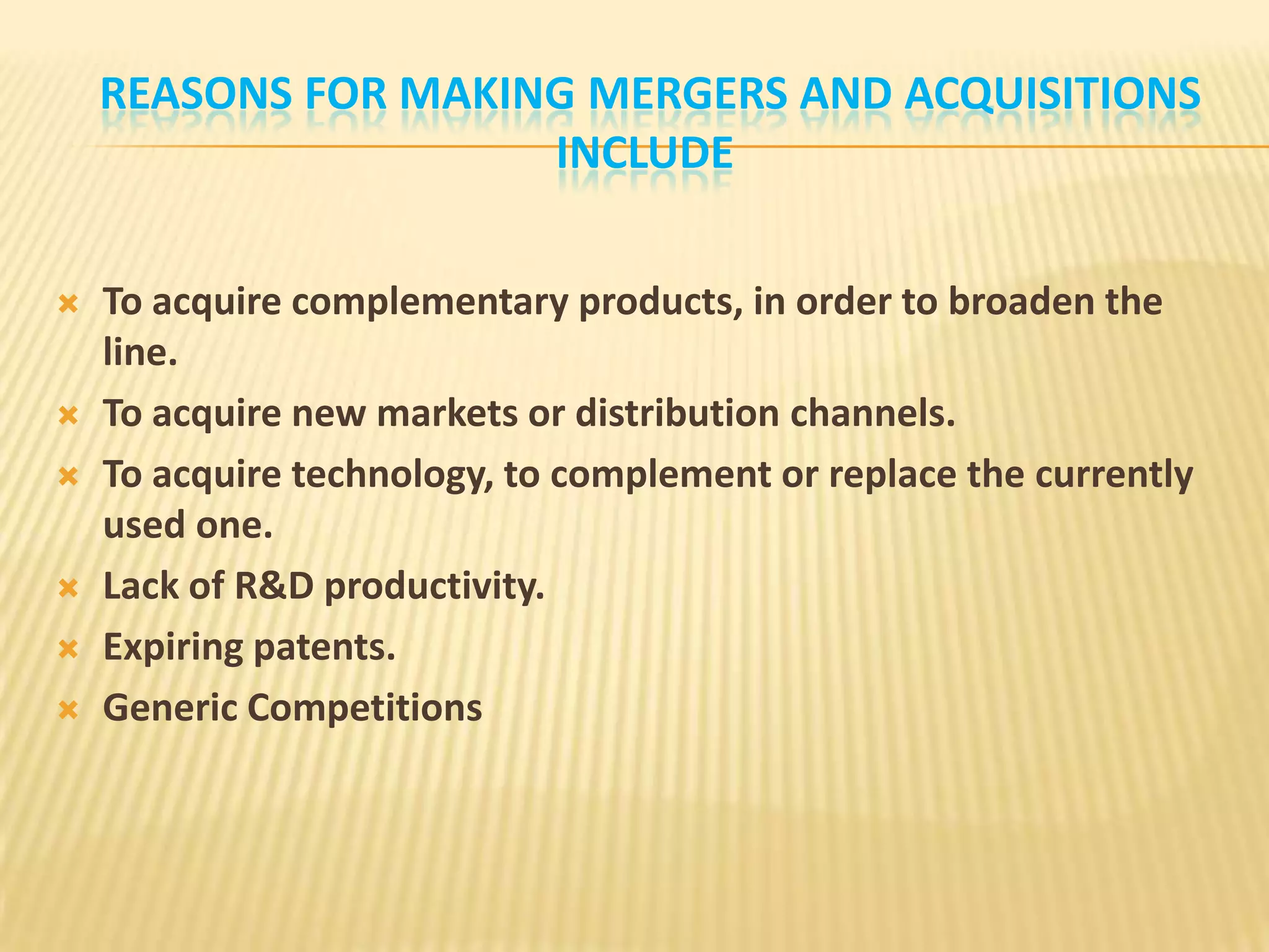 Impact of mergers and acquisition of pharmaceutical industry in indian ...