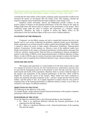 Impact of mergers and acquisitions | PDF