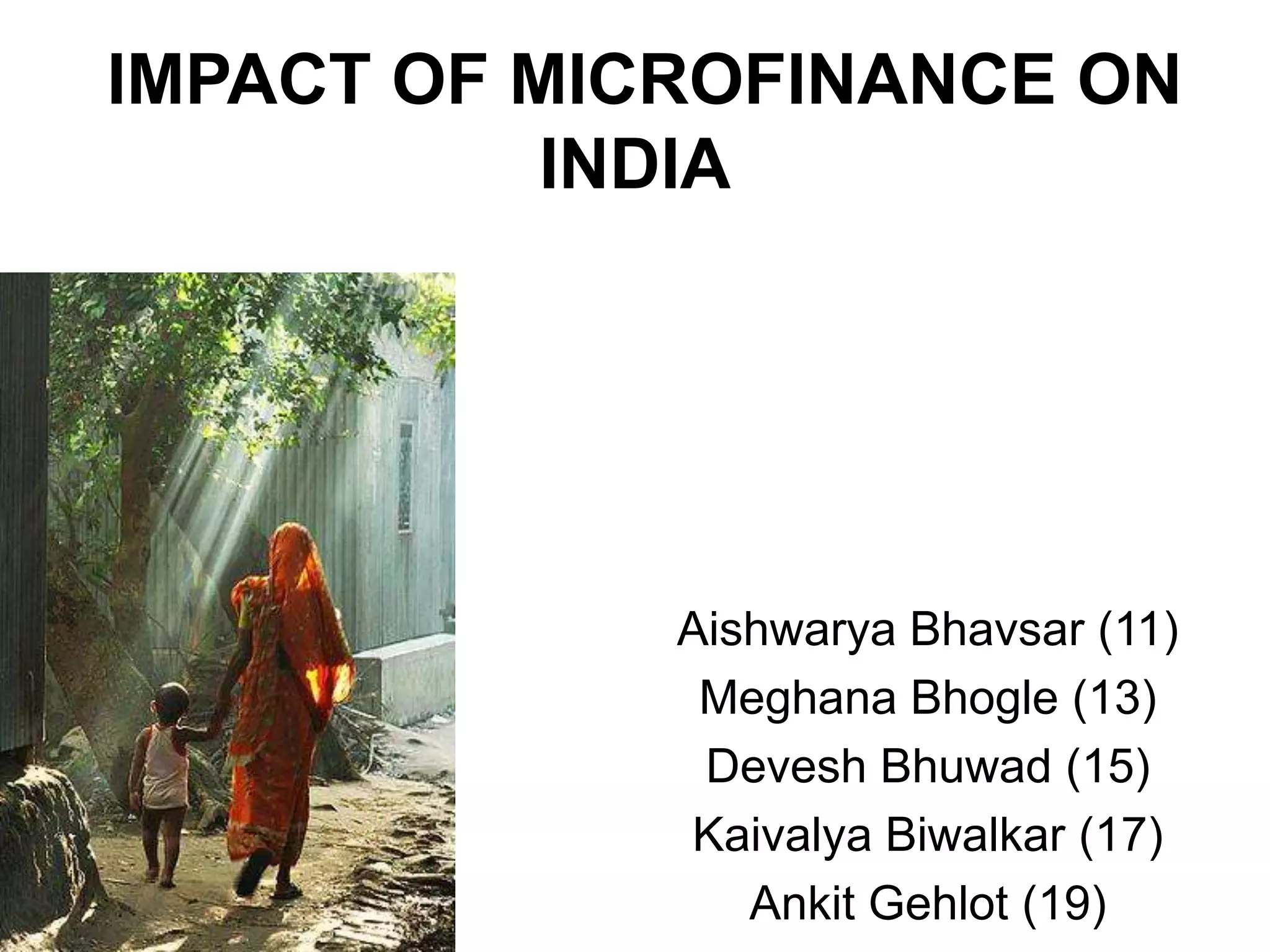 Impact of microfinance on the indian economy | PPTX