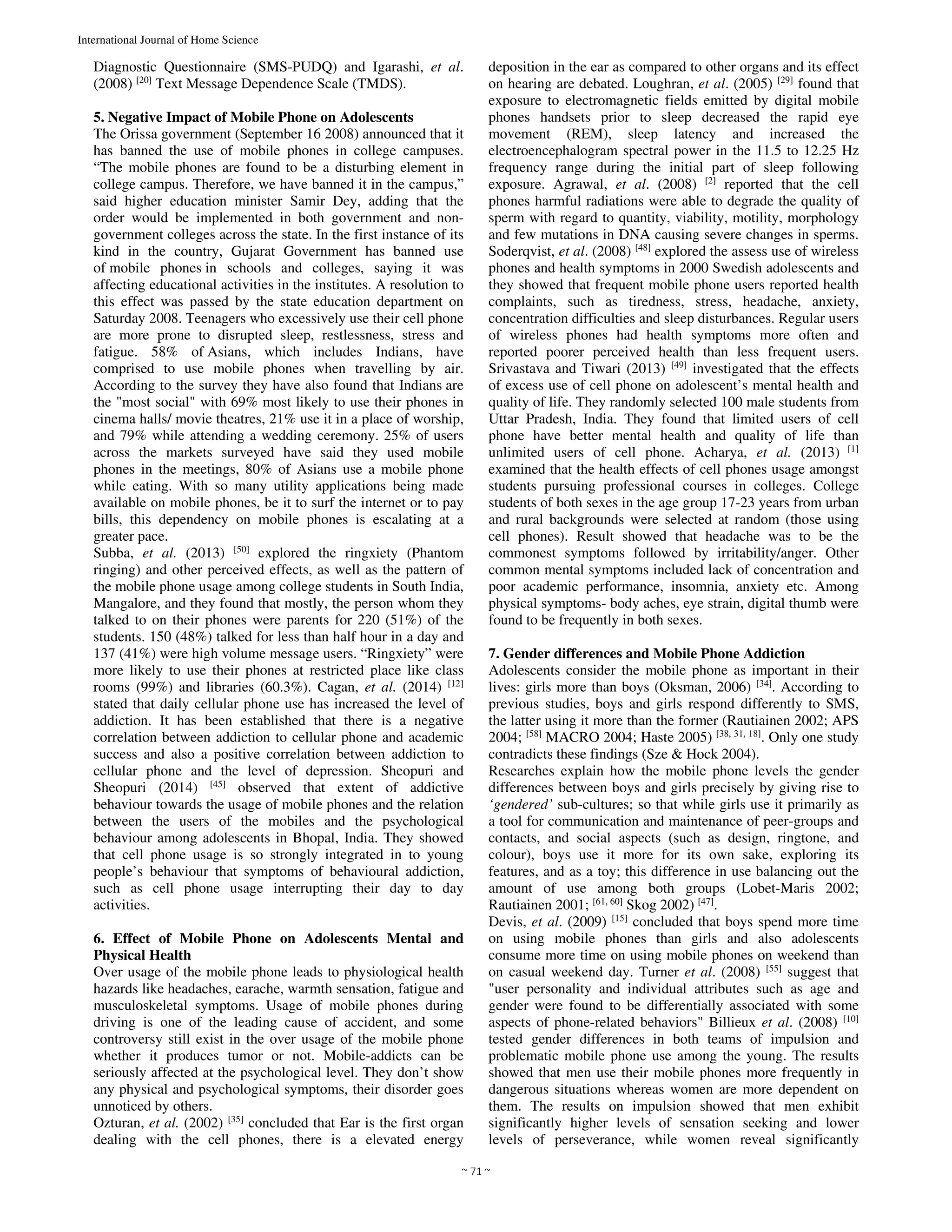 Impact Of Mobile Phone Addiction On Adolescent S Life A Literature ...