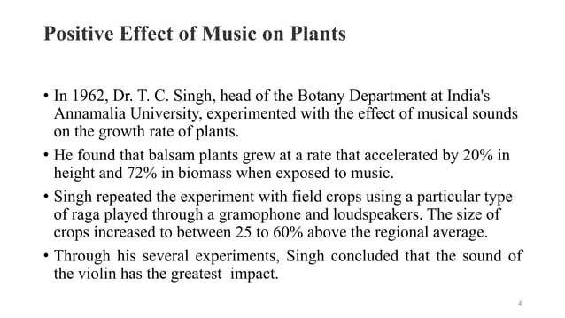 IMPACT OF MUSIC ON PLANT BIOCHEMISTRY.pptx | Classical Music | Music