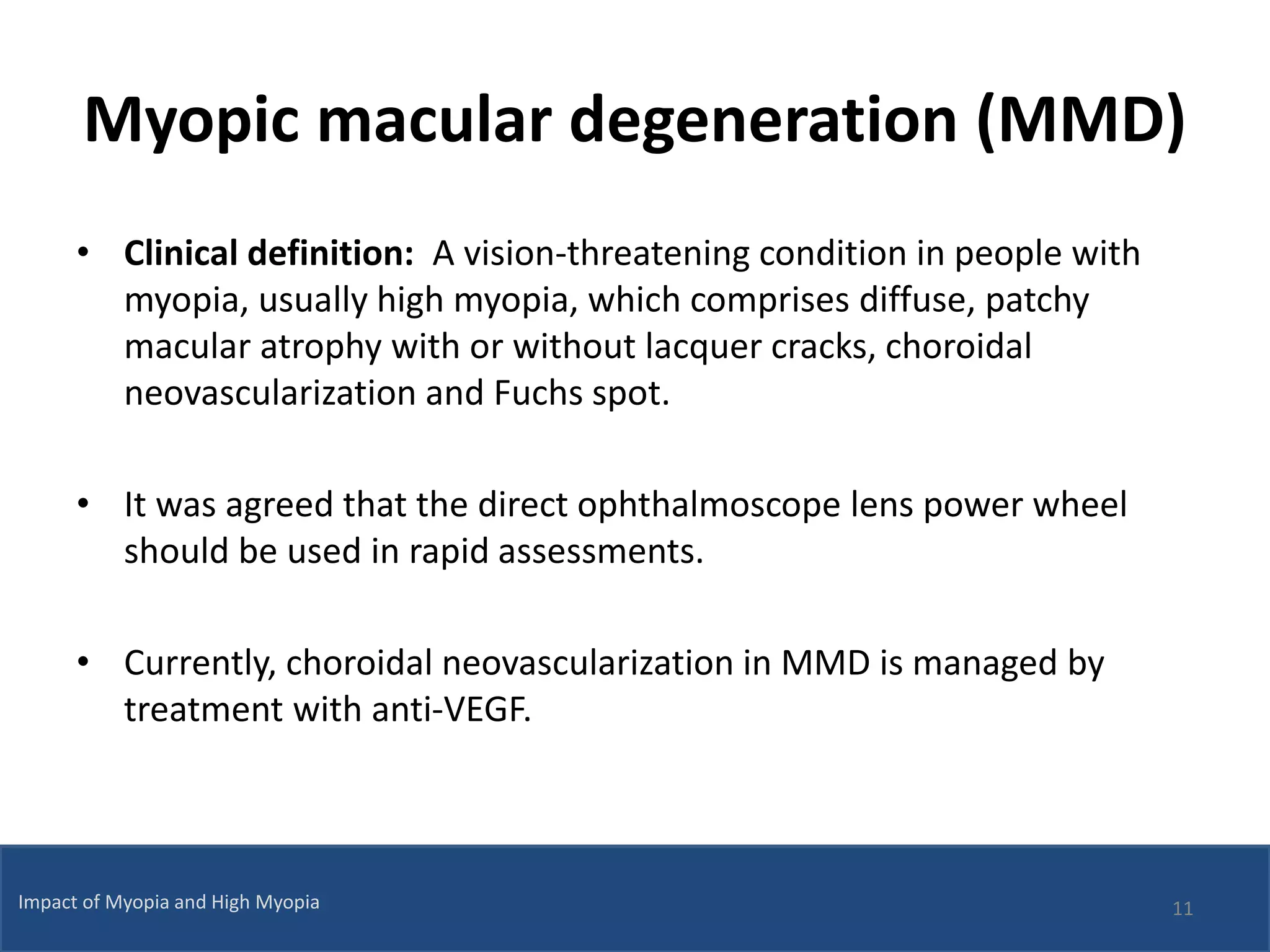 Impact of myopia and high myopia | PPTX