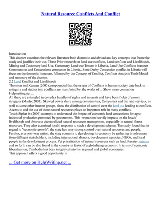 Impact Of Natural Resources On Economic Development | PDF