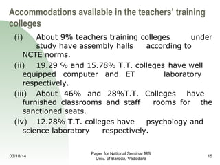 Impact of ncte on secondary teacher education in rajasthan | PPT