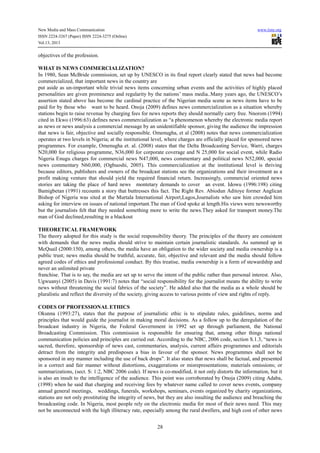 Impact of news commercialization on nigeria broadcasting commission communication policy | PDF