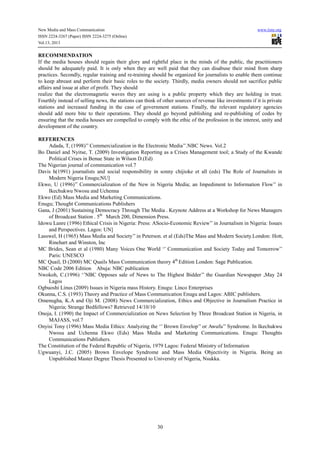 Impact of news commercialization on nigeria broadcasting commission ...