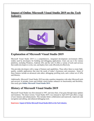 Impact of Online Microsoft Visual Studio 2019 on the Tech Industry.pdf