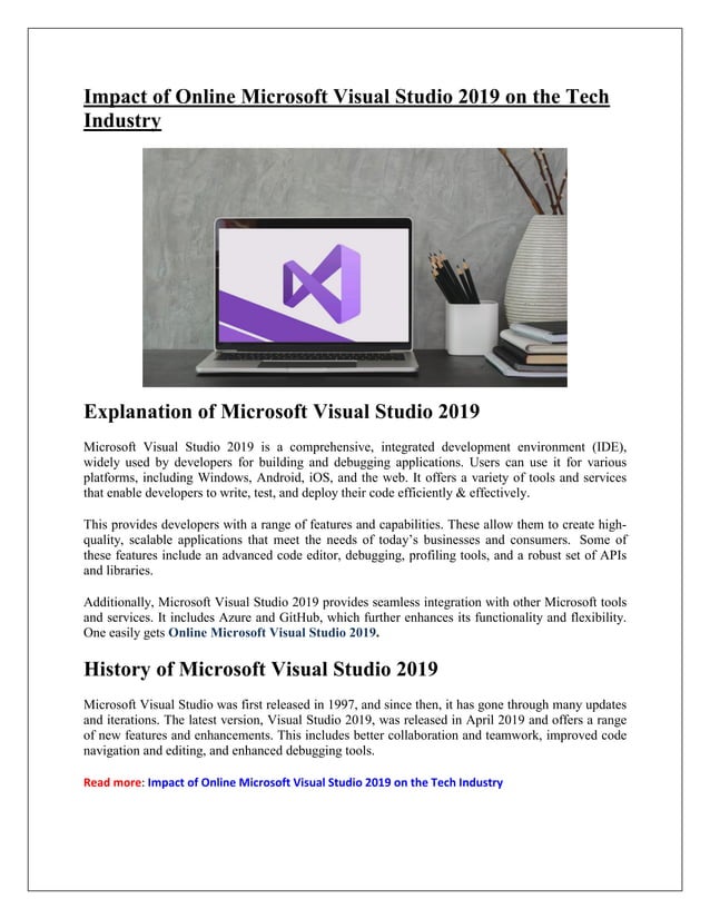 Impact of Online Microsoft Visual Studio 2019 on the Tech Industry.pdf