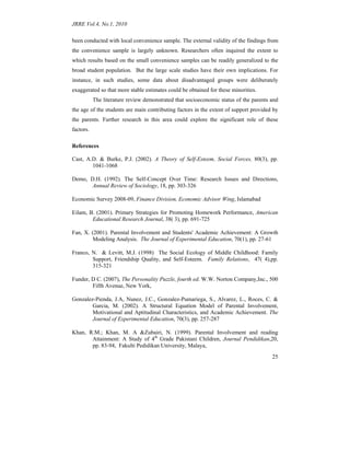Impact Of Parental Support On The Academic Performance And Self Concept ...