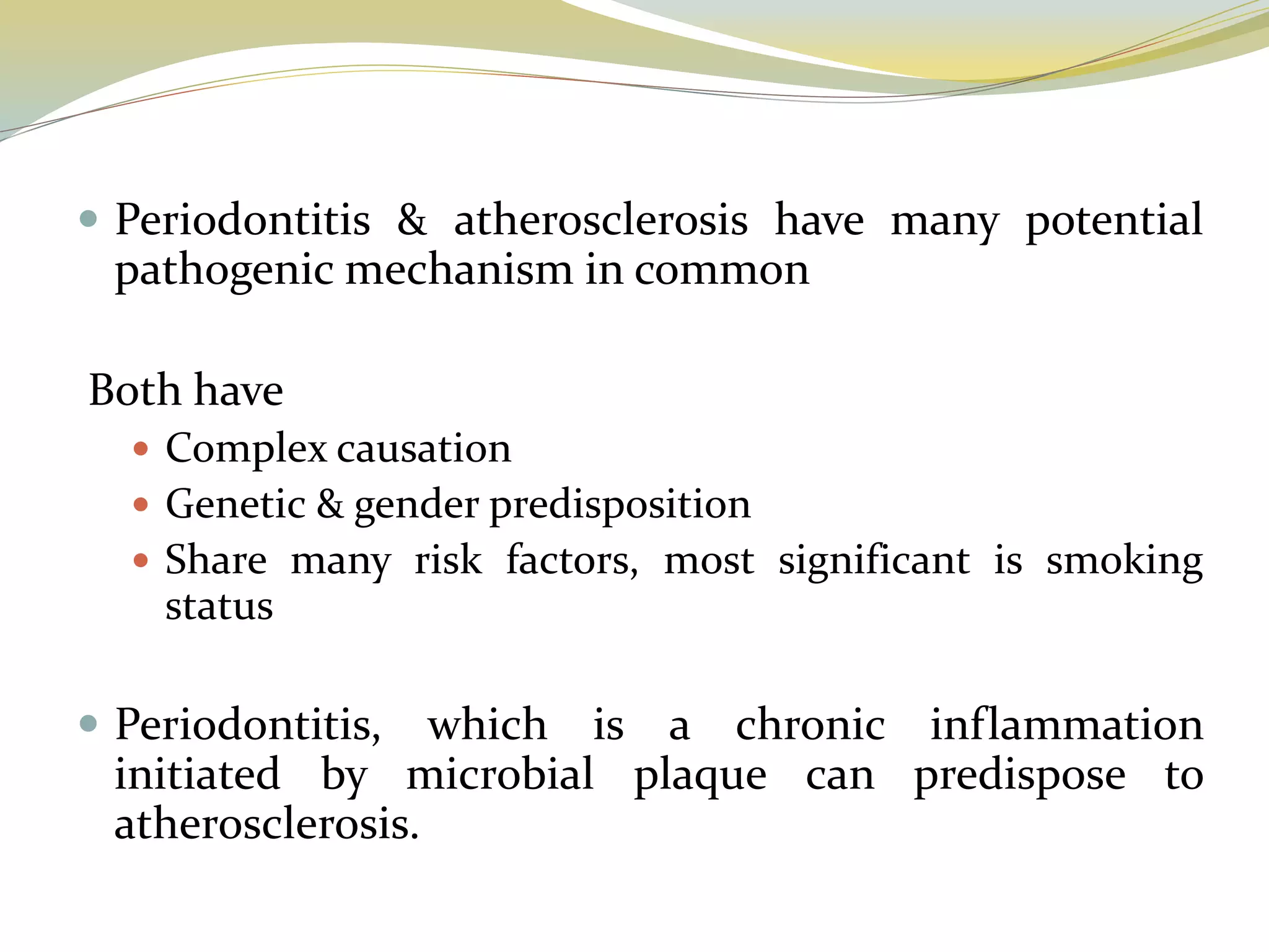 Periodontal Medicine: Impact of periodontal disease on systemic health ...