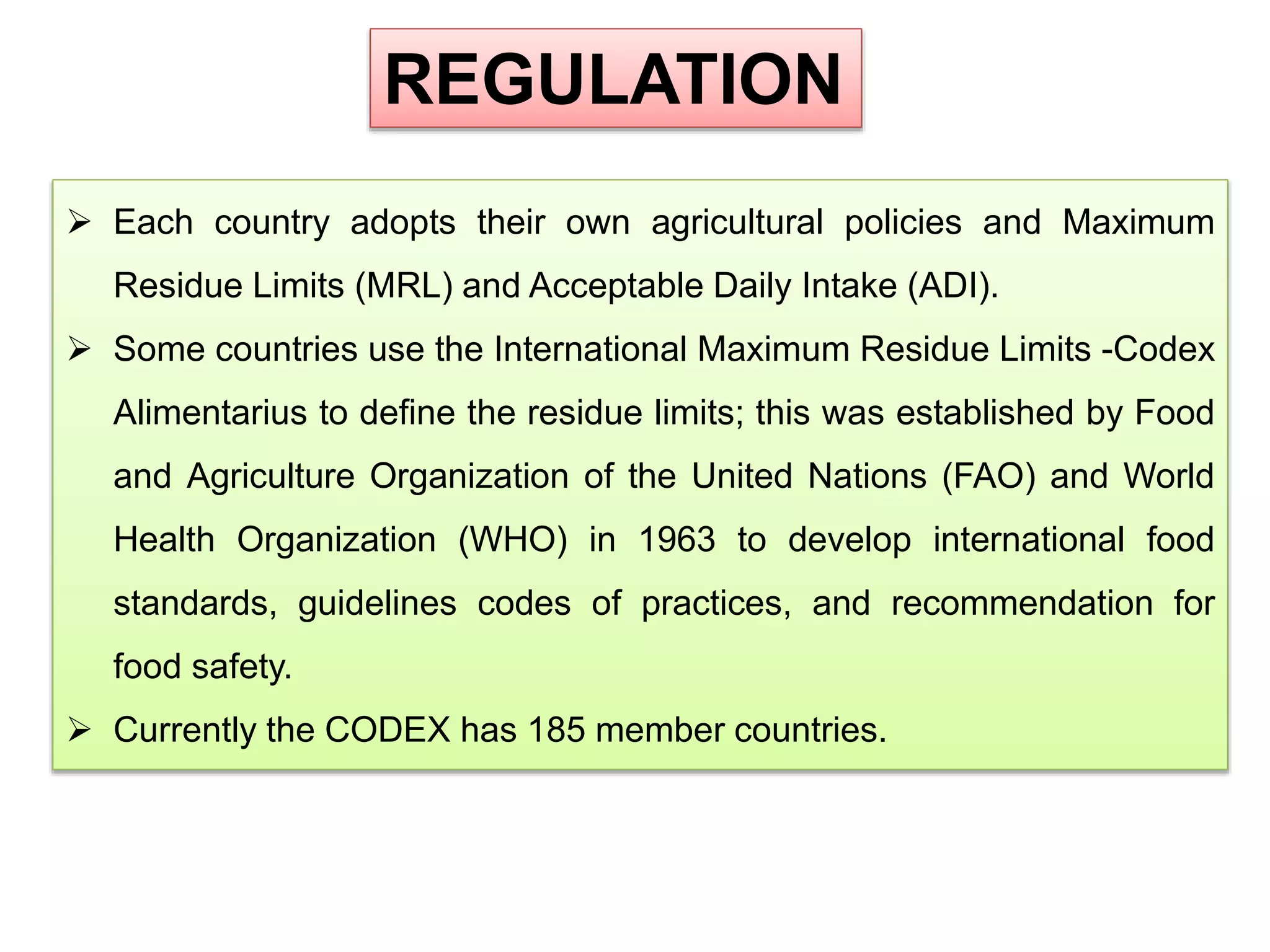 IMPACT OF PESTICIDE RESIDUE IN AGRICULTURE | PPTX