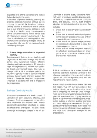 Impact of political instability on business continuity | PDF