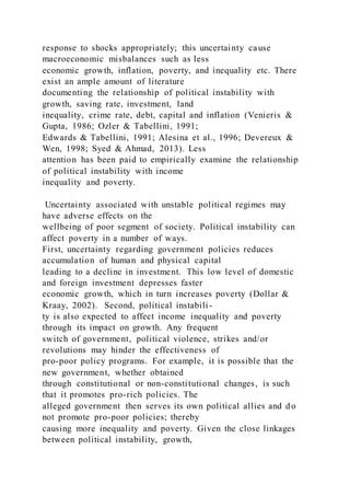 IMPACT OF POLITICAL INSTABILITY ON ECONOMIC GROWTH, POVERTY | DOCX