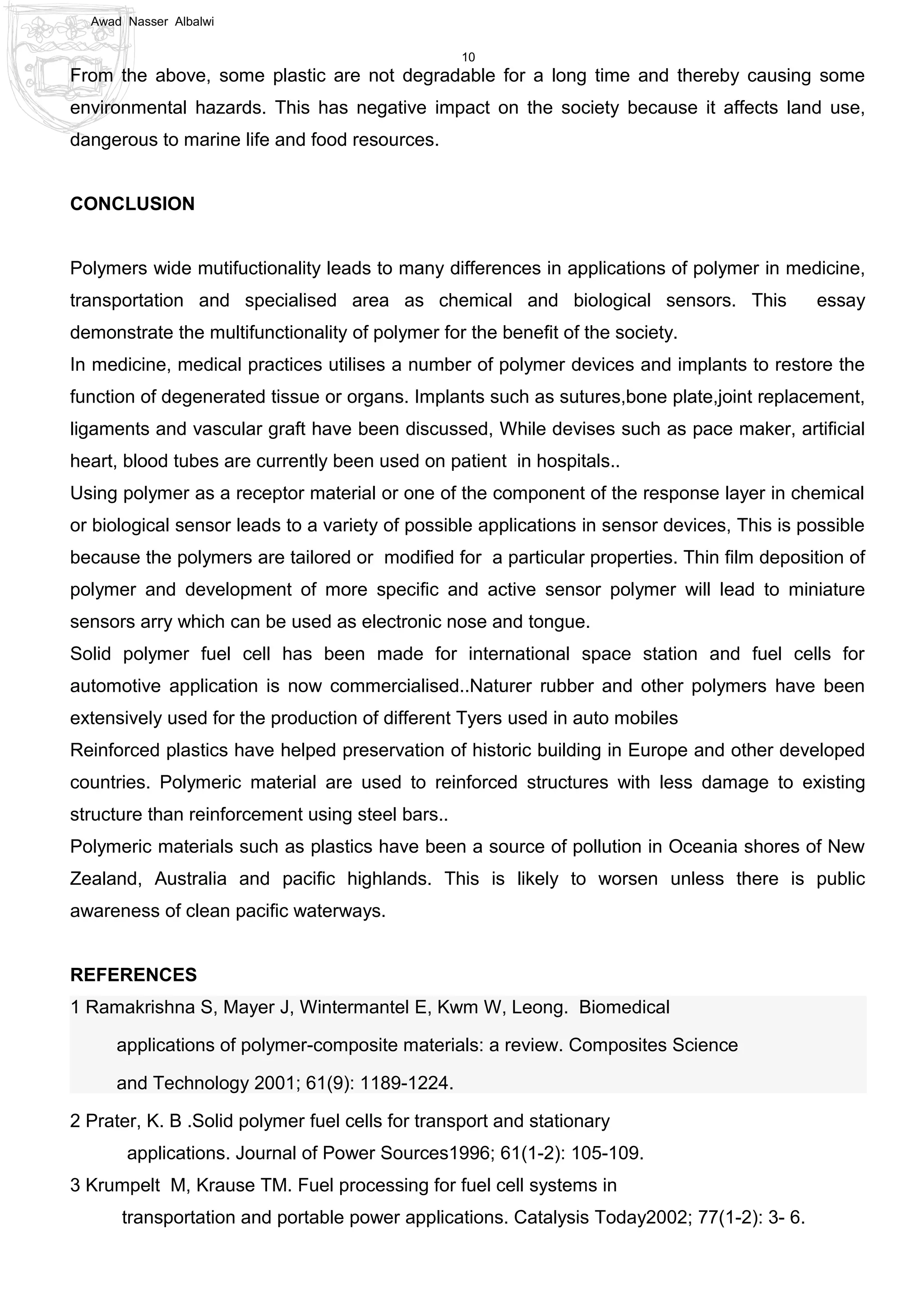 Impact of polymer on society | DOC