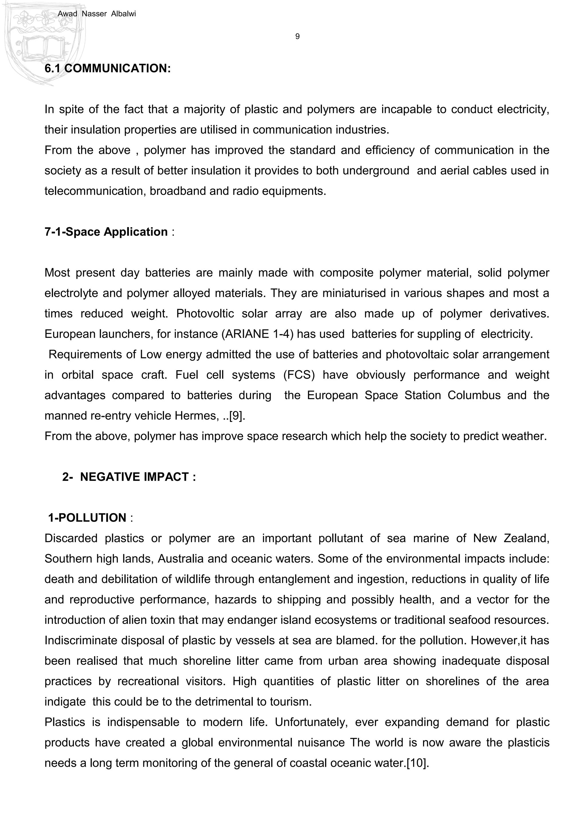 Impact of polymer on society | DOC