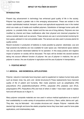 Impact of polymer on society | PDF