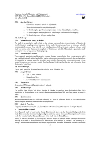 Impact of price hike over lower middle class | PDF | Grocery Shopping ...