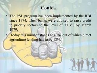 Impact of priority sector lending on indian economy | PPTX