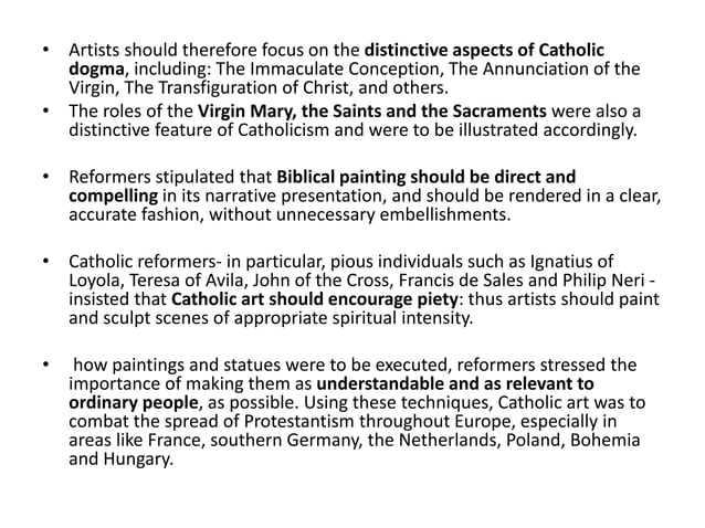 Impact of reformation and counter reformation on Art | PPTX | Christianity | Religion & Spirituality