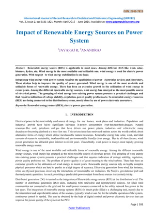 Impact of Renewable Energy Sources on Power System | PDF