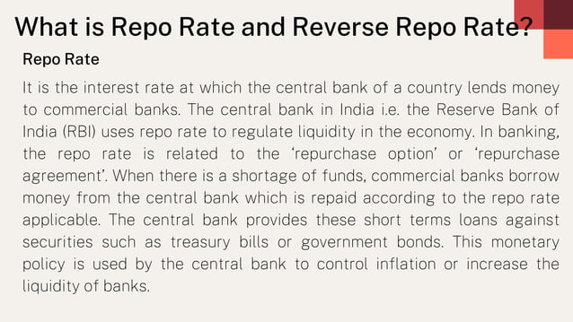 Impact of repo rate | PPT