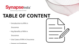 Automate Insurance Processes with Industry-Specific RPA | PPTX