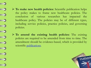 Impact of Scientific Publications on Public Health | PPTX