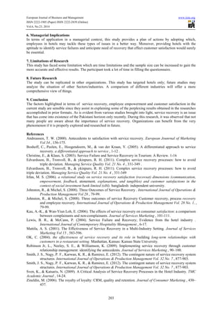 Impact of service recovery on customer satisfaction in hospitality ...