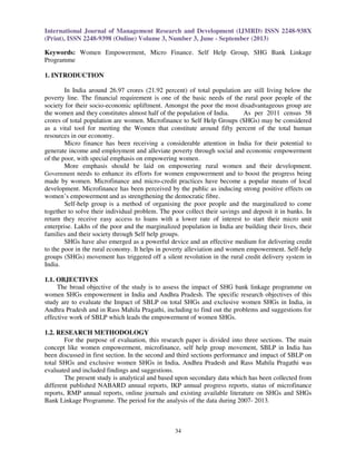 Impact of shg bank linkage programme on women shgs empowerment with reference to rass mahila ...